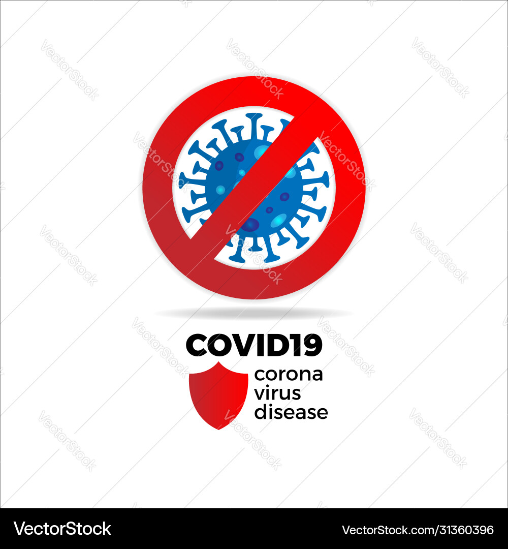 Stop corona virus sign symbol Royalty Free Vector Image