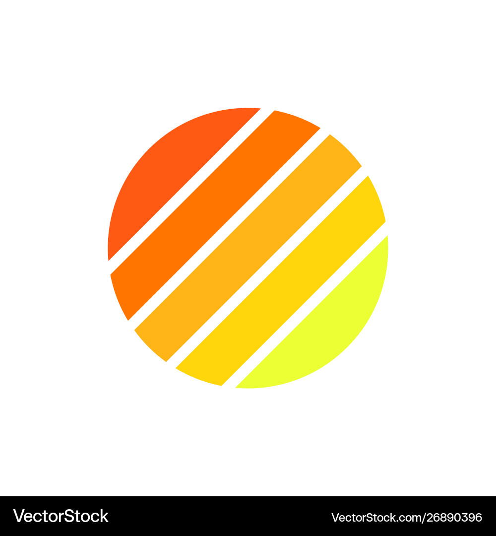 Sun logo colorful stripes symbol Royalty Free Vector Image