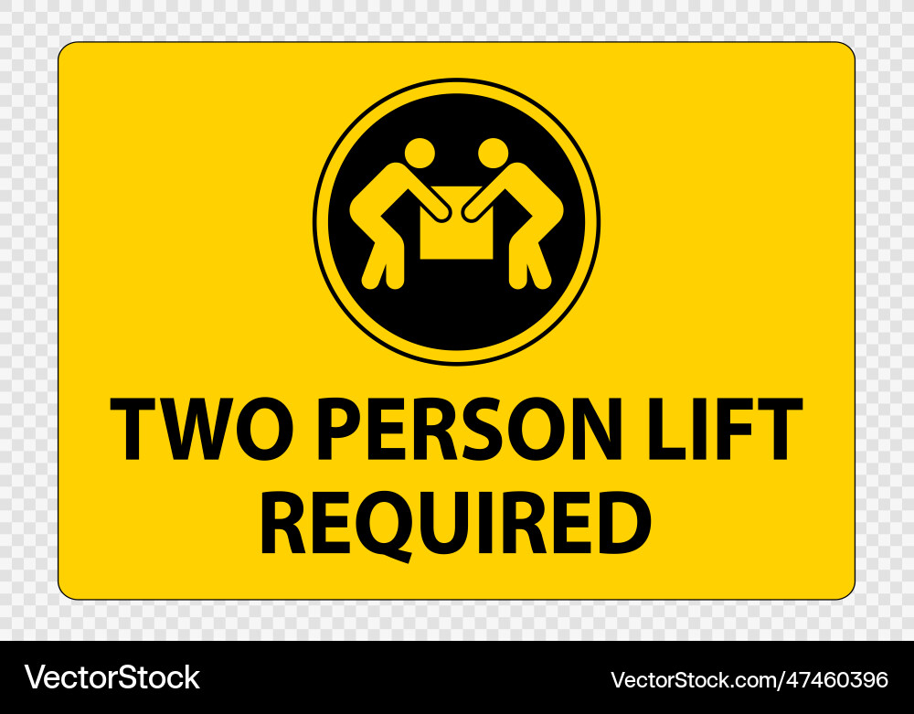 Two person lift required symbol sign isolate Vector Image