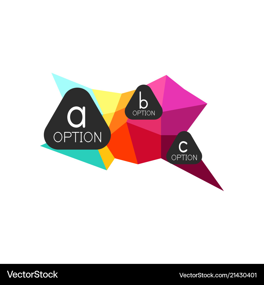 Abstract colorful geometric option infographics Vector Image