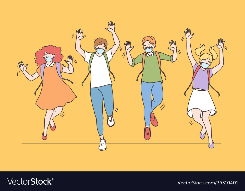 Back to school after coronavirus pandemic concept Vector Image