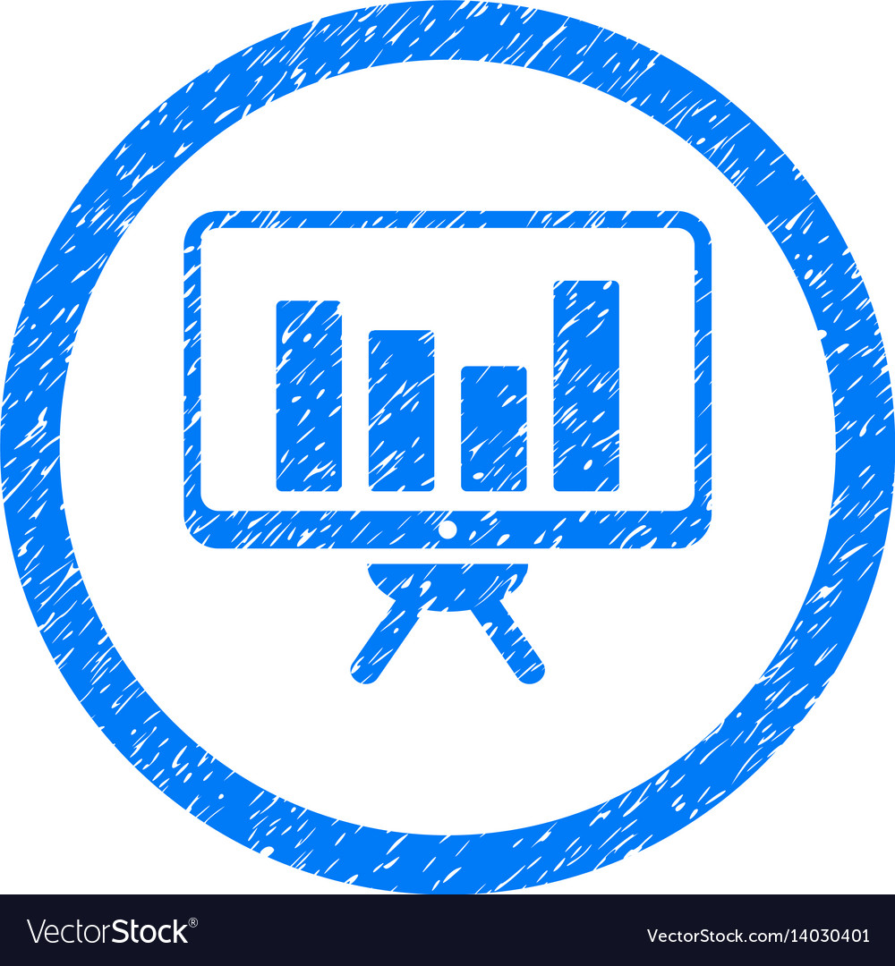 Bar chart monitoring rounded grainy icon Vector Image Bar chart monitoring rounded grainy icon Vector Image
