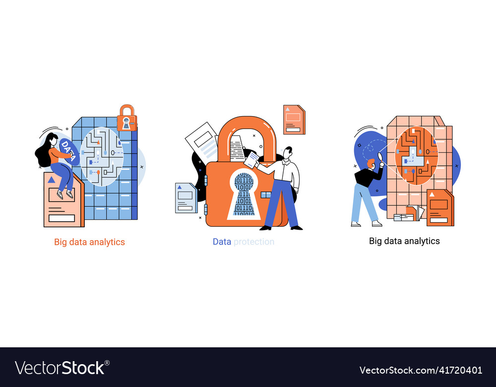 Big data analytics platform management Royalty Free Vector