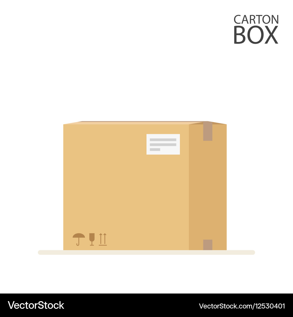 Carton box to send mail or packages sealed with Vector Image