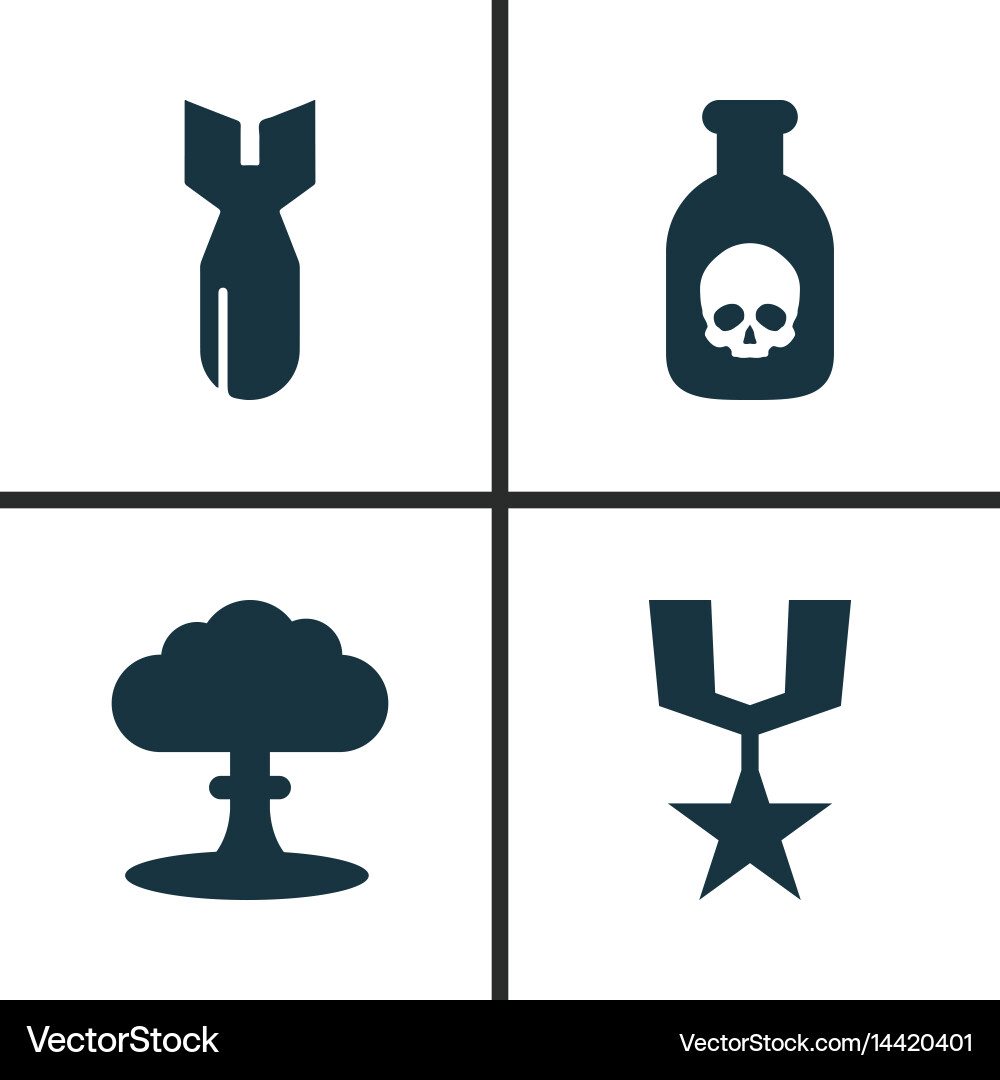 Combat icons set collection of atom order Vector Image