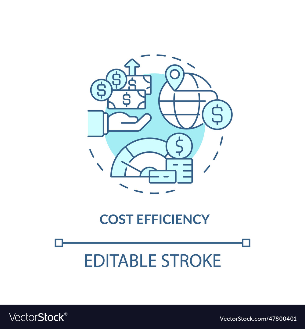 Customizable cost efficiency linear icon fdi Vector Image Customizable cost efficiency linear icon fdi Vector Image