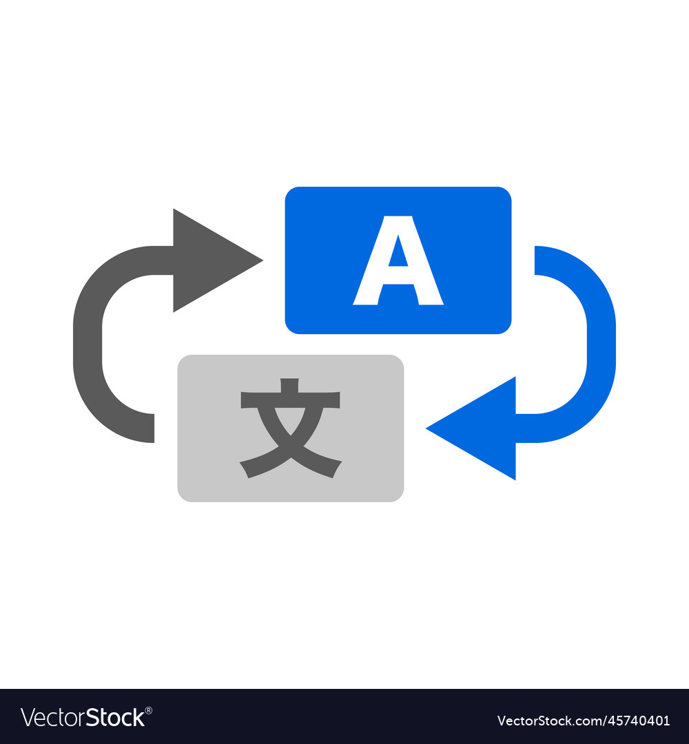 Different language translation icon Royalty Free Vector