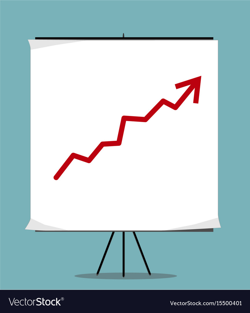Growing chart presentation Royalty Free Vector Image