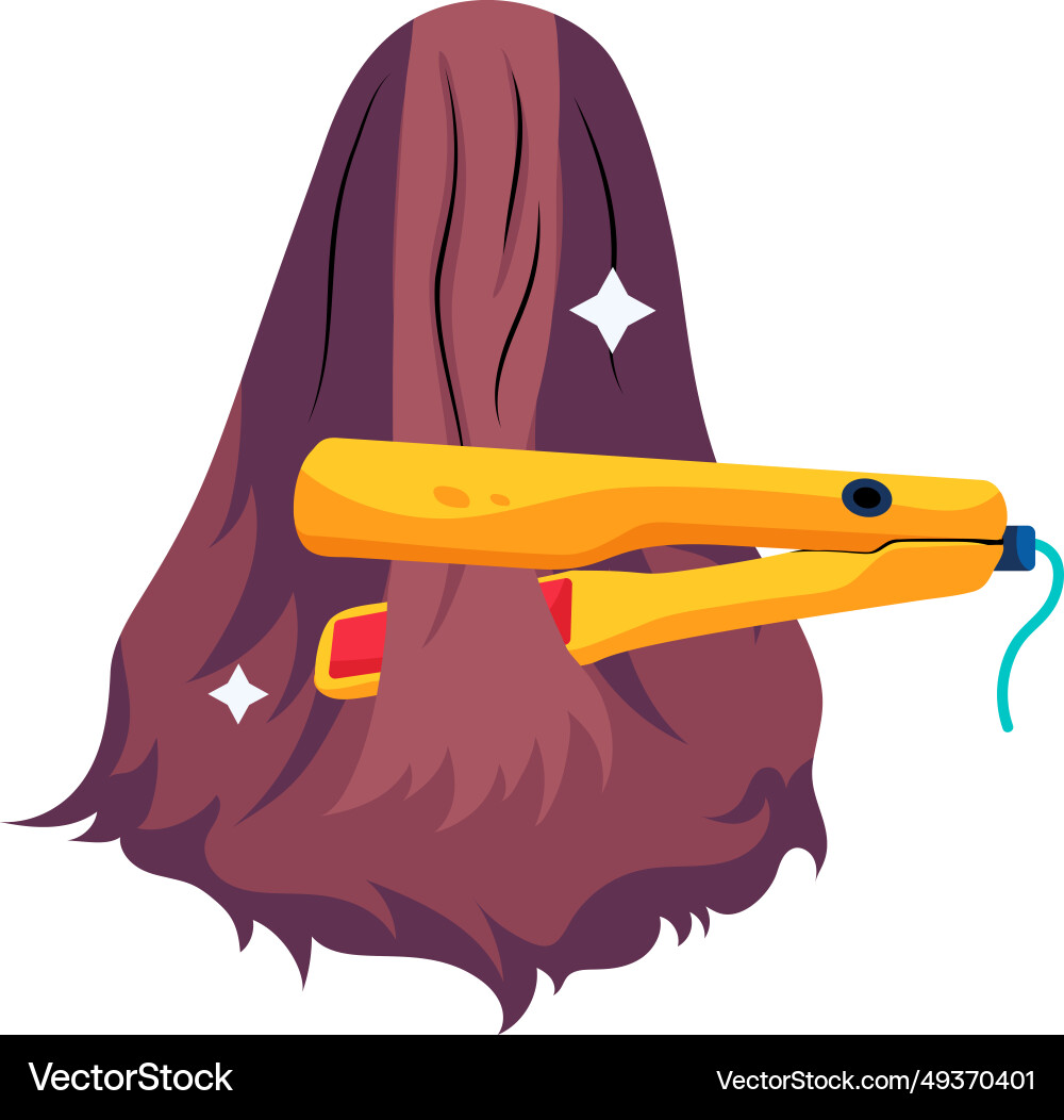 Hair straightening Royalty Free Vector Image - VectorStock