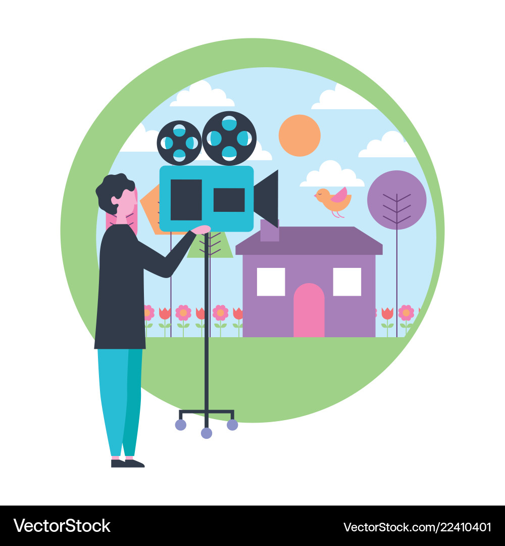 Movie people production Royalty Free Vector Image