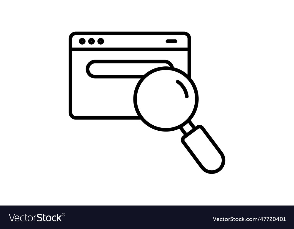 Search engine icon magnifying glass with Vector Image