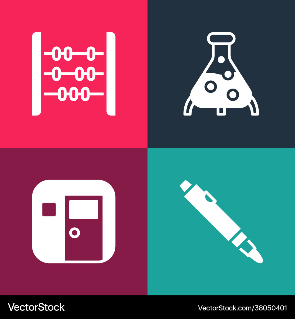 Set pop art marker pen school classroom test Vector Image