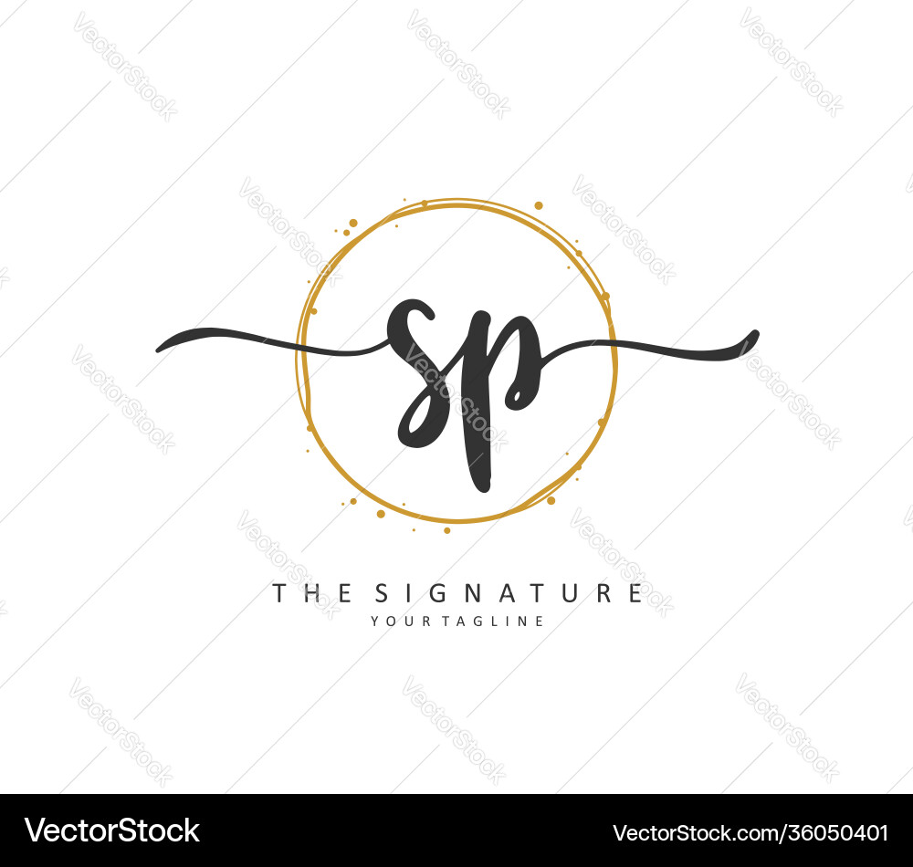 Sp initial letter handwriting and signature logo Vector Image