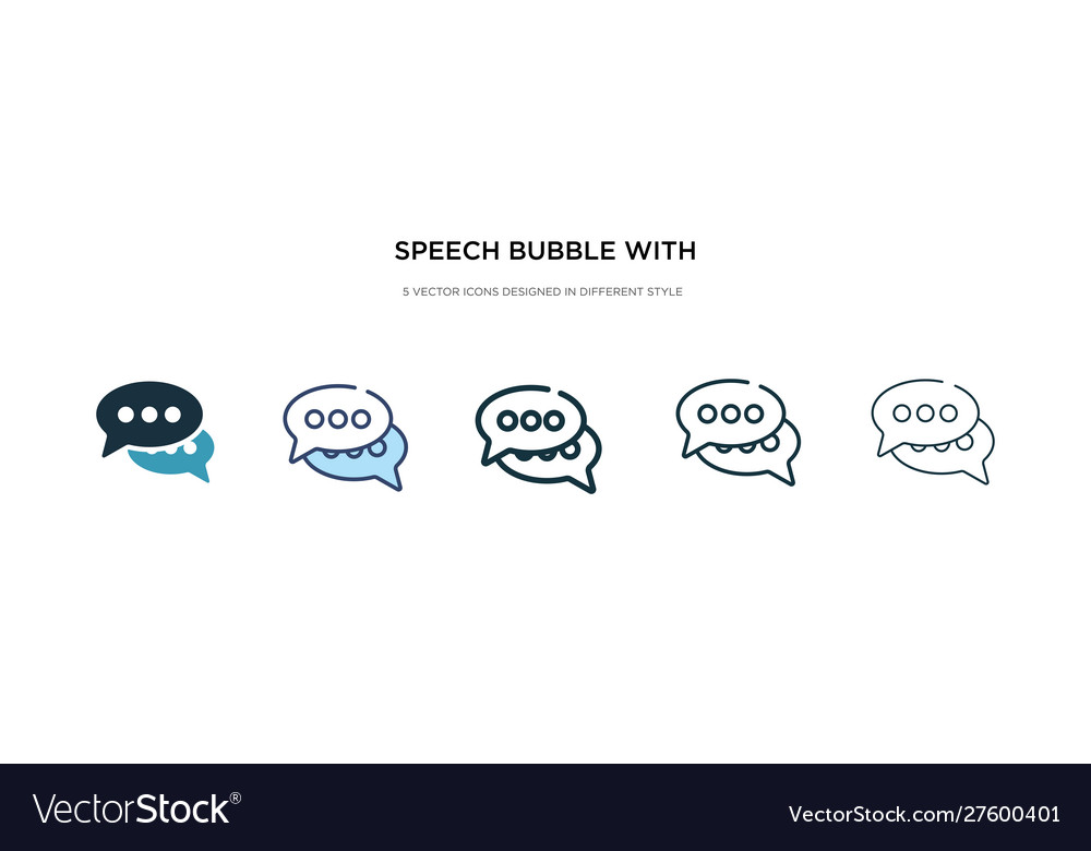 Speech bubble with ellipsis icon in different Vector Image