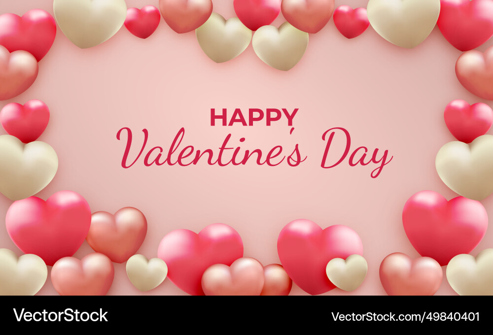 Valentines Day Background 3d Love For Banner Vector Image