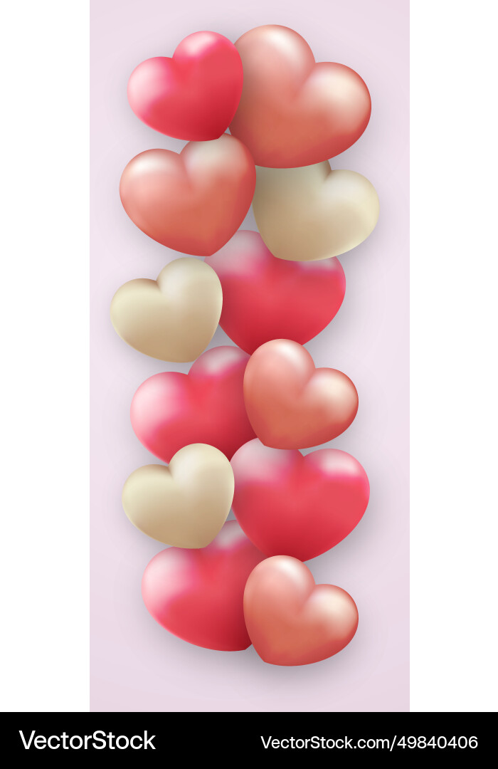 3d Icon Love For Valentines Day Background Banner Vector Image
