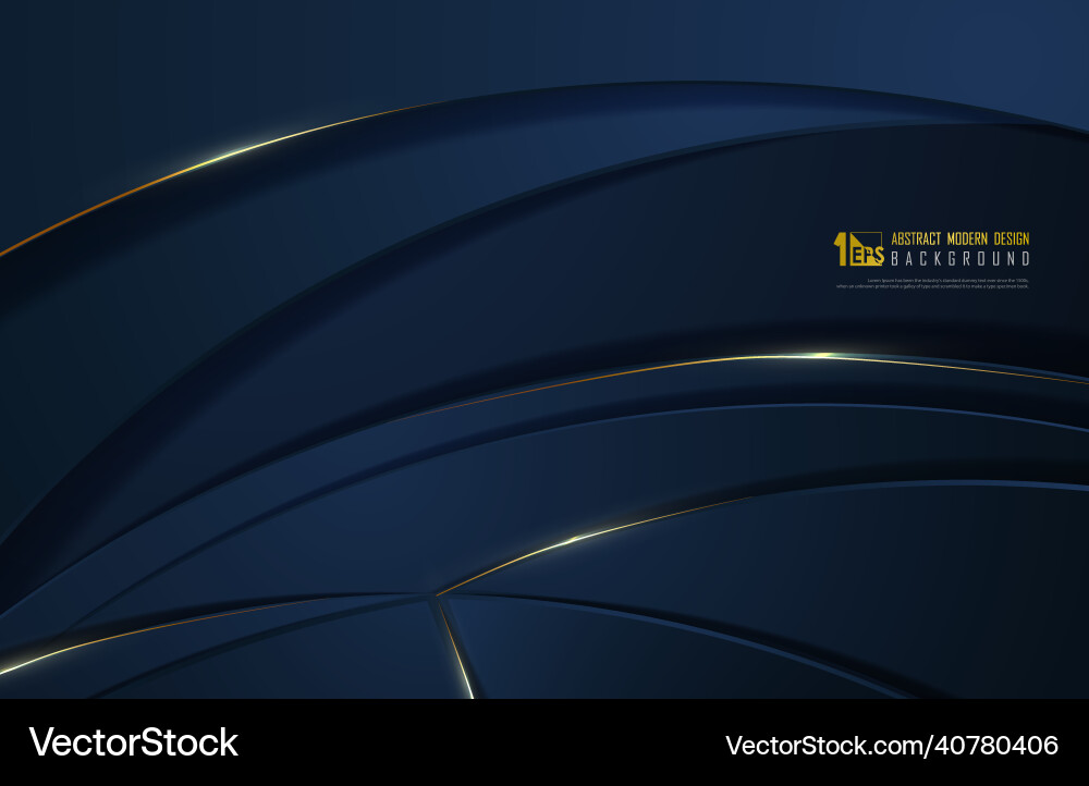 Abstract luxury golden design on classic blue Vector Image