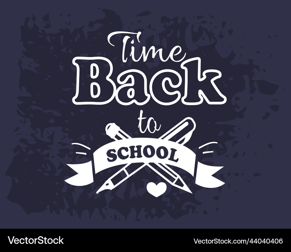 Back to school inscription with calligraphic Vector Image