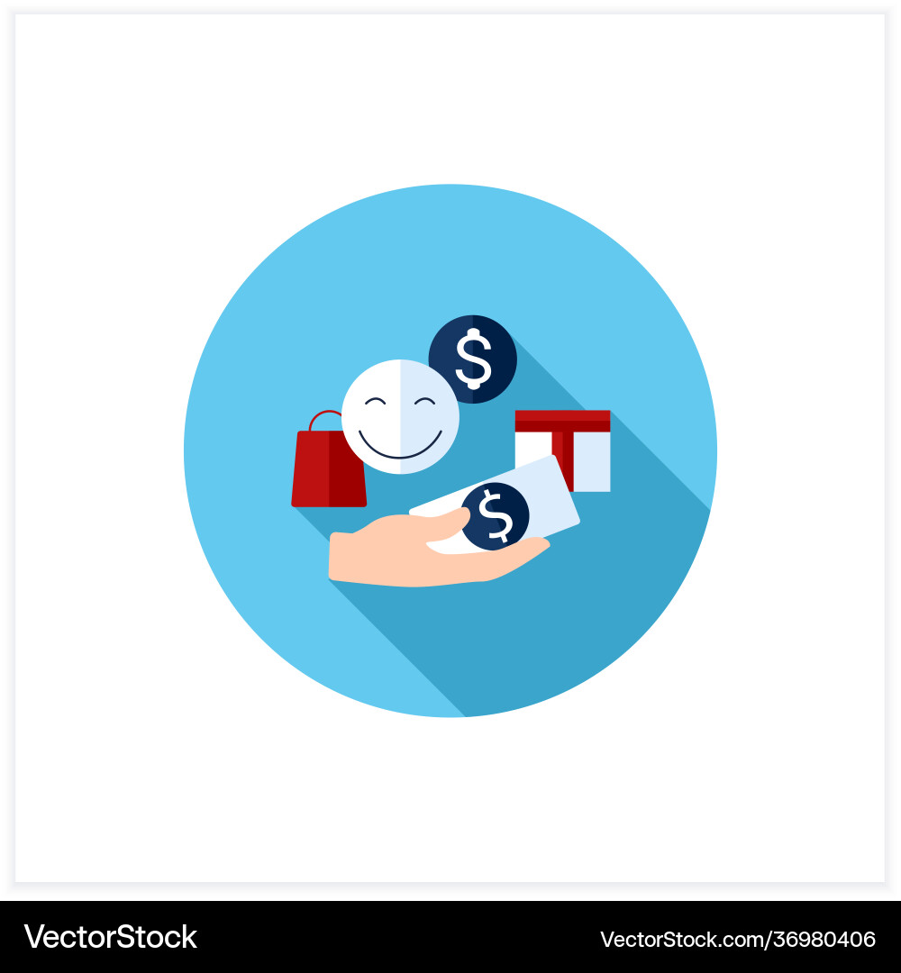 Designate guilt-free spending money flat icon Vector Image