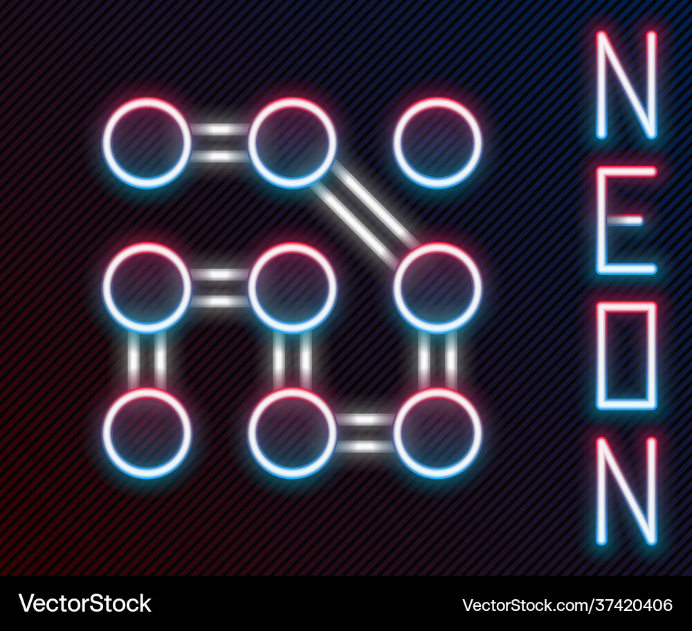 Glowing neon line graphic password protection Vector Image