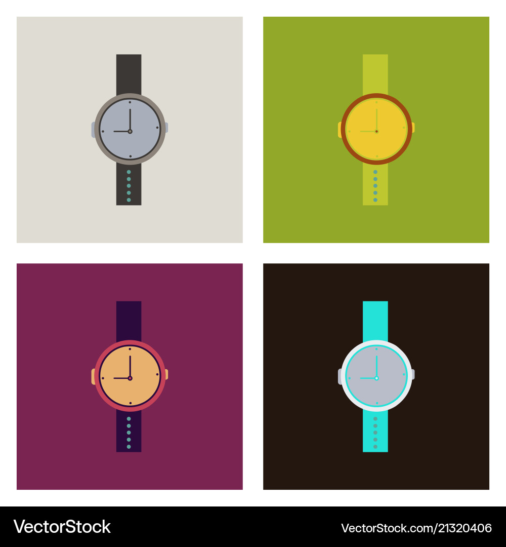 Hand watch icon wristwatch - clock symbol clock Vector Image