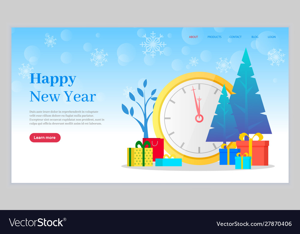 Happy new year winter holidays celebration web Vector Image