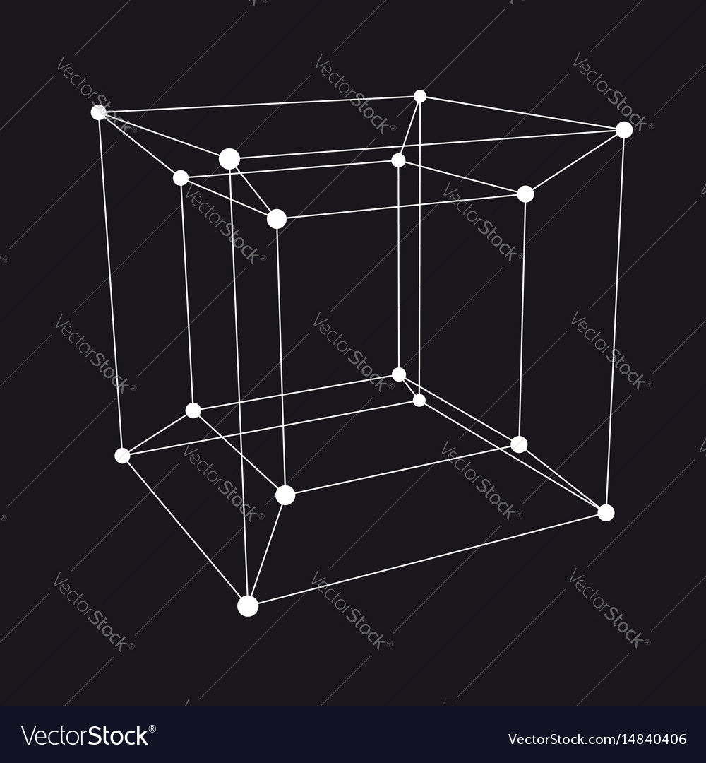 Hypercube 3d object Royalty Free Vector Image - VectorStock