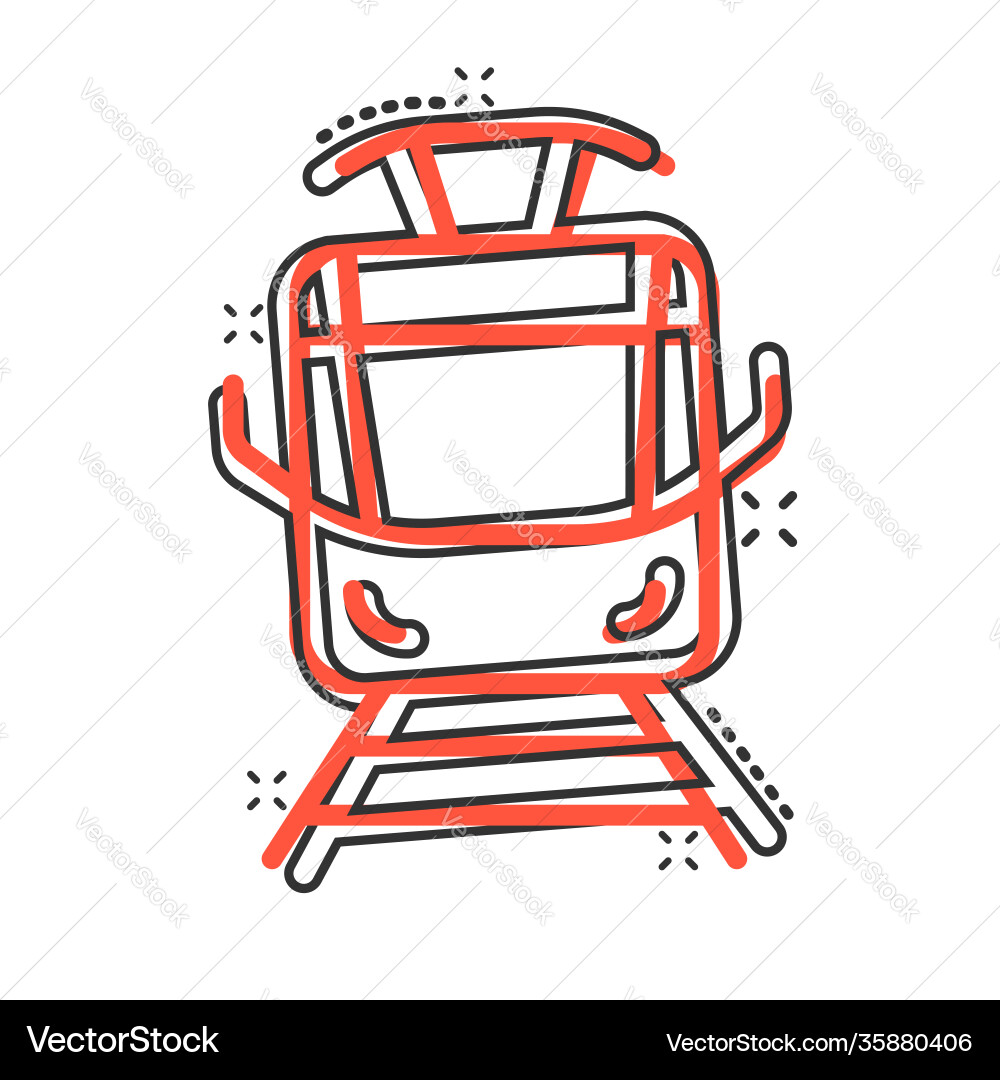 Metro icon in comic style train subway cartoon Vector Image