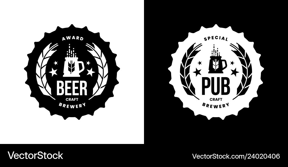 Modern craft beer drink isolated logo Royalty Free Vector