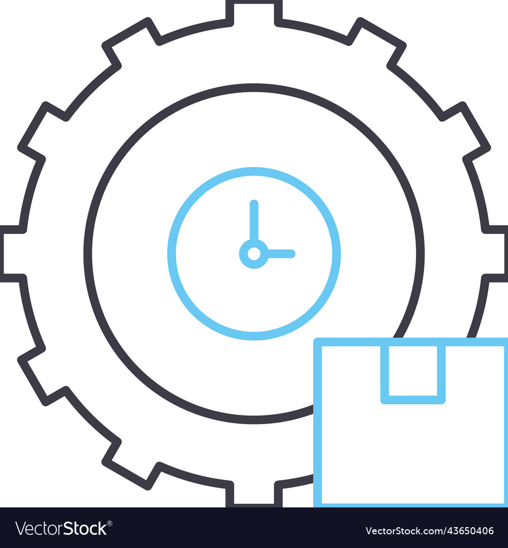 Processing time line icon outline symbol Vector Image