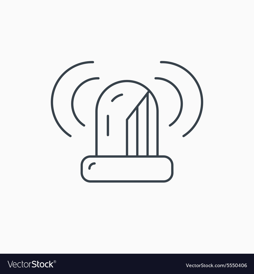 Siren alarm icon alert flashing light sign Vector Image