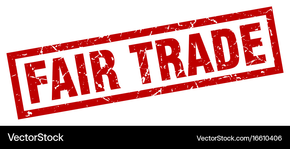 Square grunge red fair trade stamp Royalty Free Vector Image