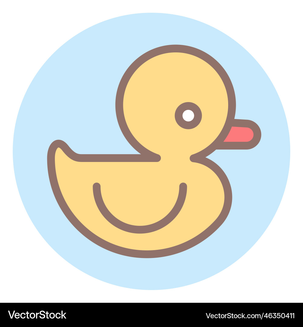 Baby rubber duck circle icon Royalty Free Vector Image