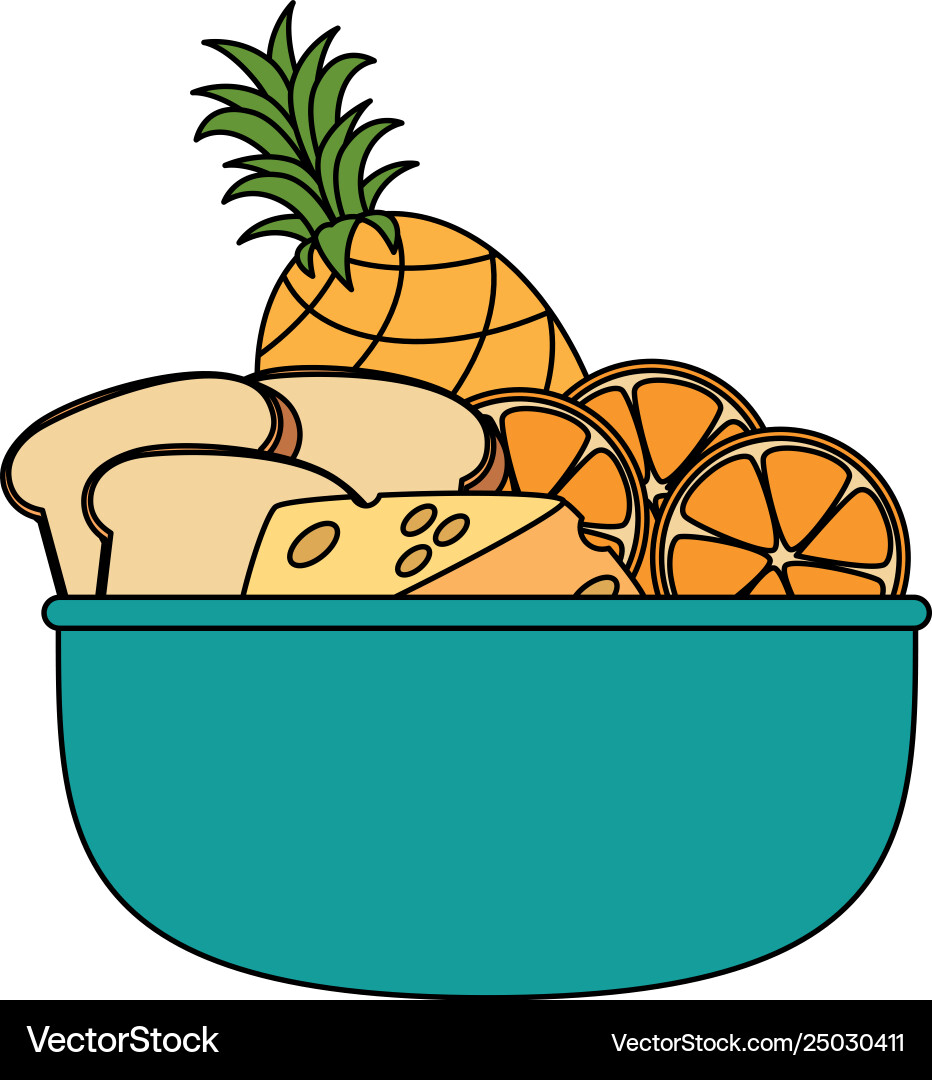 Bowl with healthy food Royalty Free Vector Image