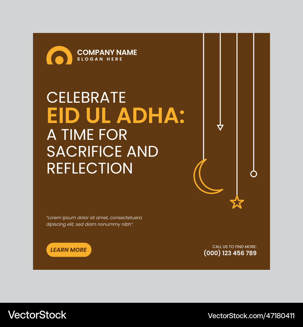 Eid ul adha post design template for social media Vector Image