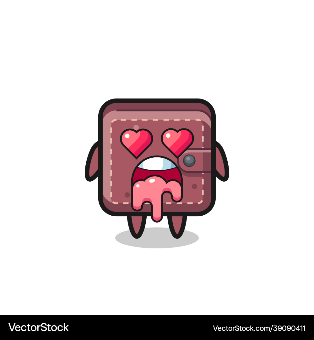 Falling in love expression of a cute leather Vector Image
