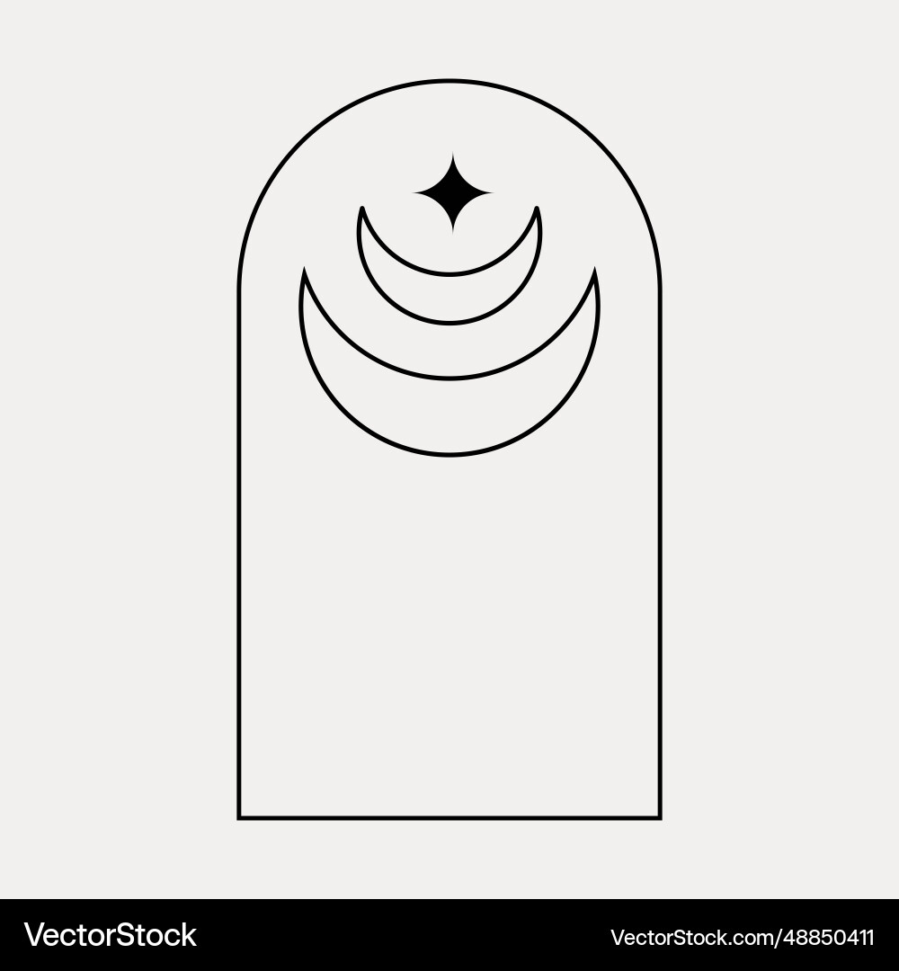 Frame arc arch crescents star abstract Royalty Free Vector