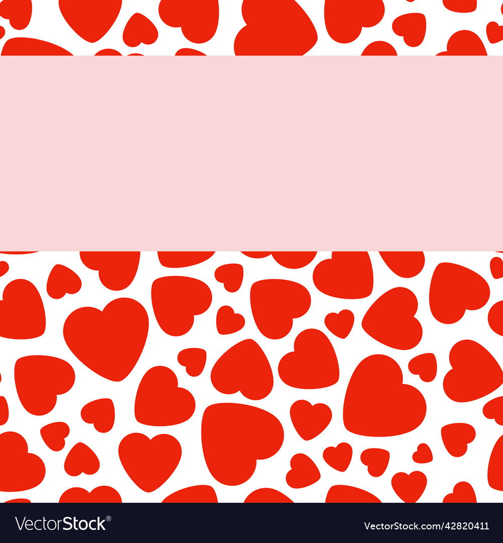 Frame with red heart on pink background Royalty Free Vector