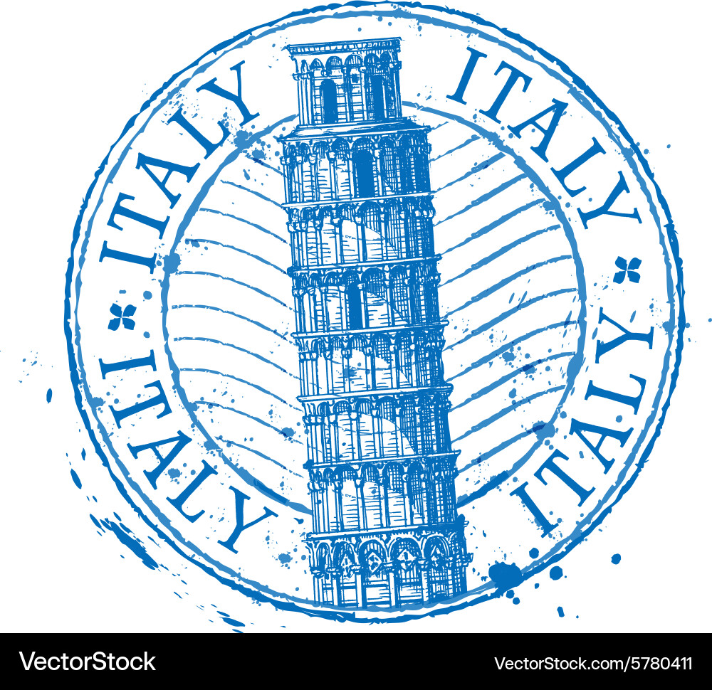 Italy logo design template shabby stamp Royalty Free Vector