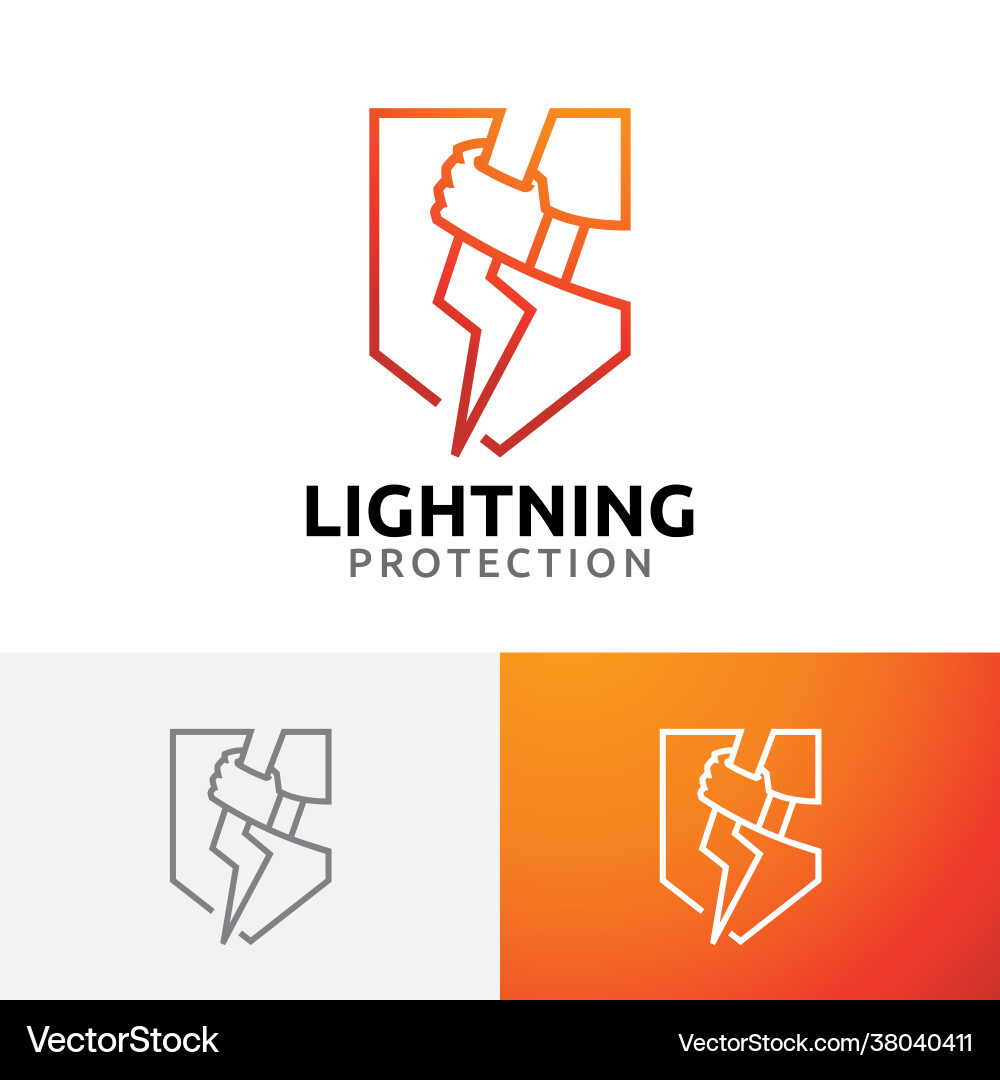 Lightning protection shield safety power energy Vector Image