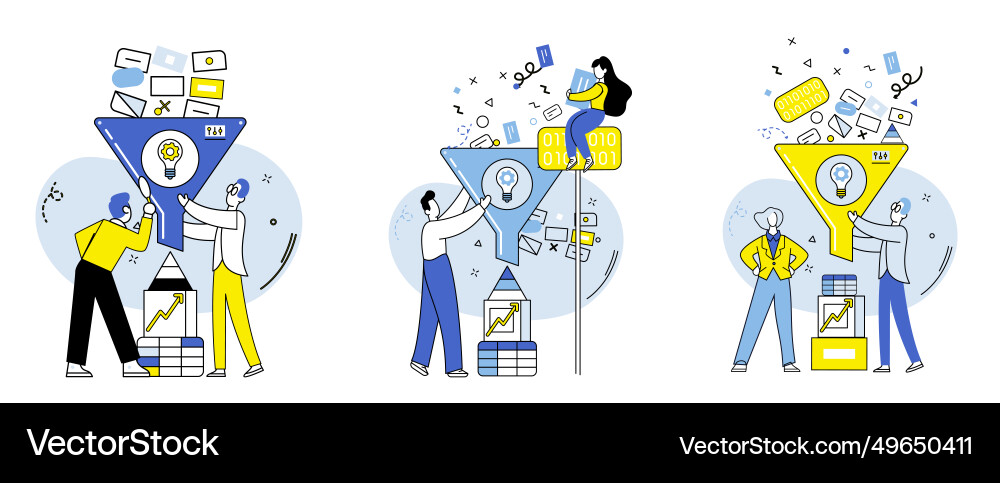 Machine learning the process Royalty Free Vector Image