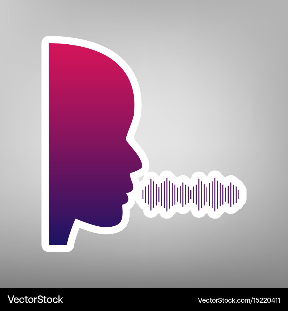 People speaking or singing sign purple Royalty Free Vector