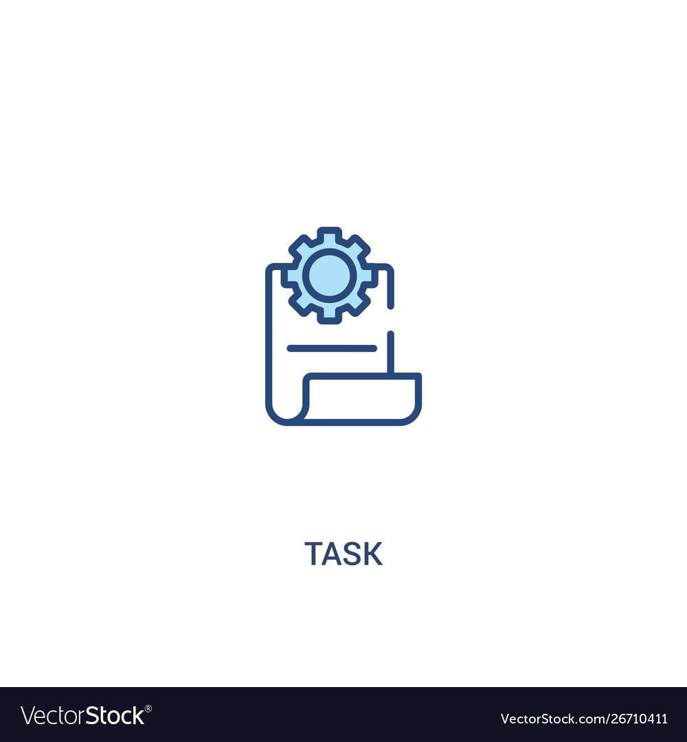 Task concept 2 colored icon simple line element Vector Image