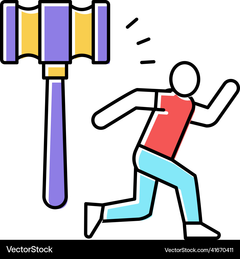 Tribunal law color icon Royalty Free Vector Image
