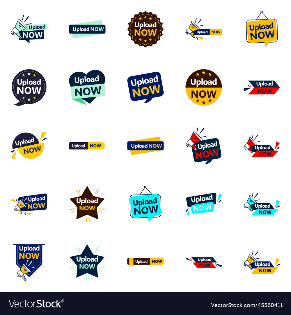 Upload now 25 high impact banners to make Vector Image Upload now 25 high impact banners to make Vector Image