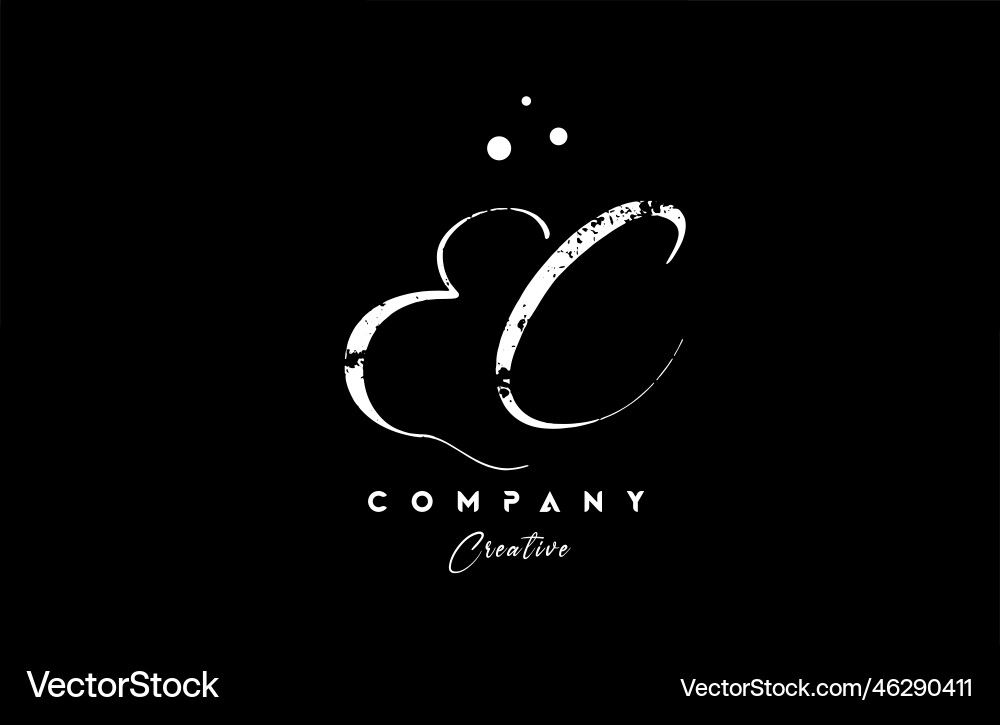 Vintage ec alphabet letter logo icon combination Vector Image