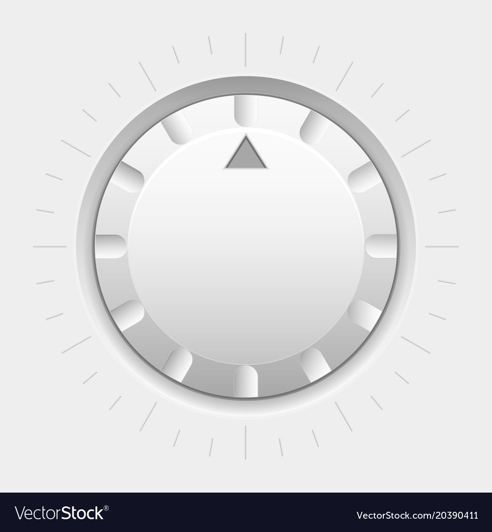 White round knob button volume selector Royalty Free Vector