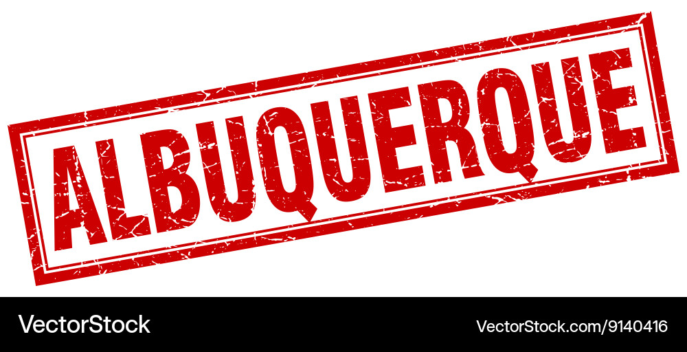 Albuquerque red square grunge stamp on white Vector Image