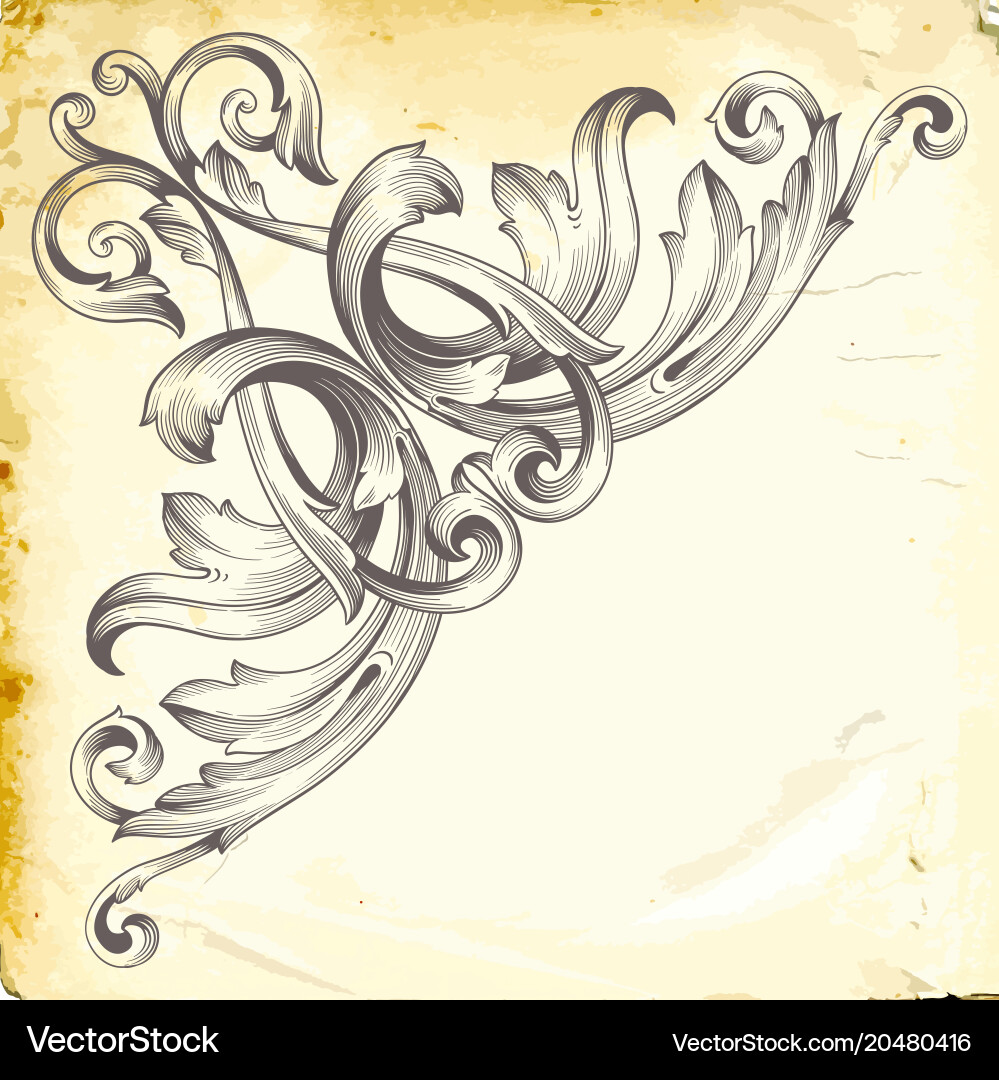 Baroque of vintage elements for design Royalty Free Vector