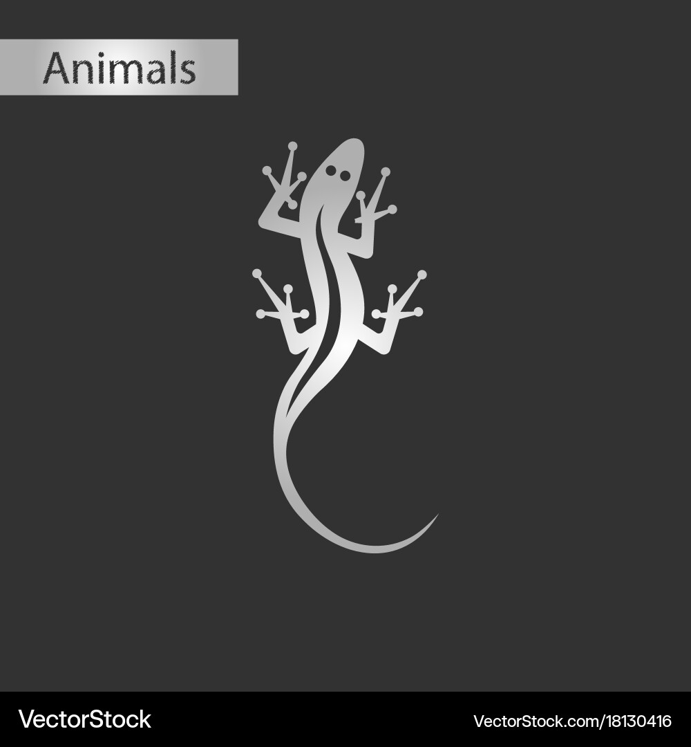 Black and white style icon lizard reptile Vector Image